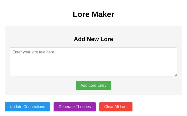 Lore Maker ― Perchance Generator