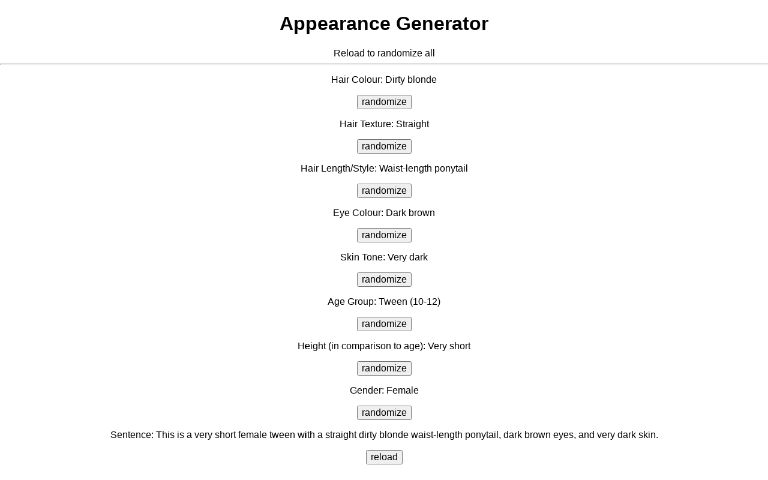 Appearance Generator