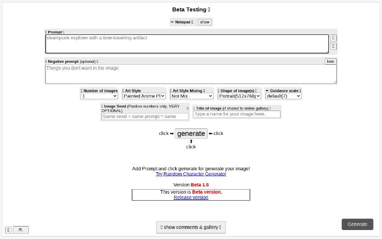 Beta Testing ― Perchance Generator