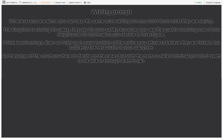 Writing prompt ― Perchance Generator