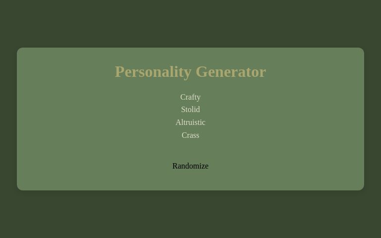 Personality Generator
