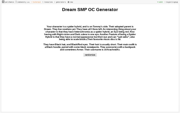 Dream SMP OC Generator