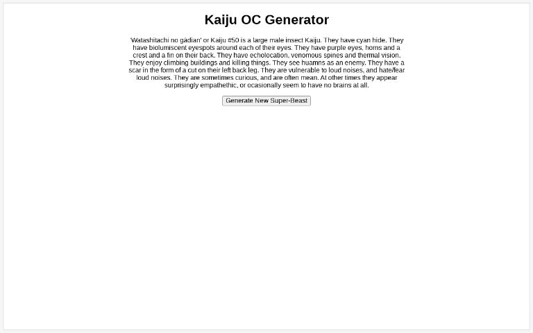 Kaiju OC Generator