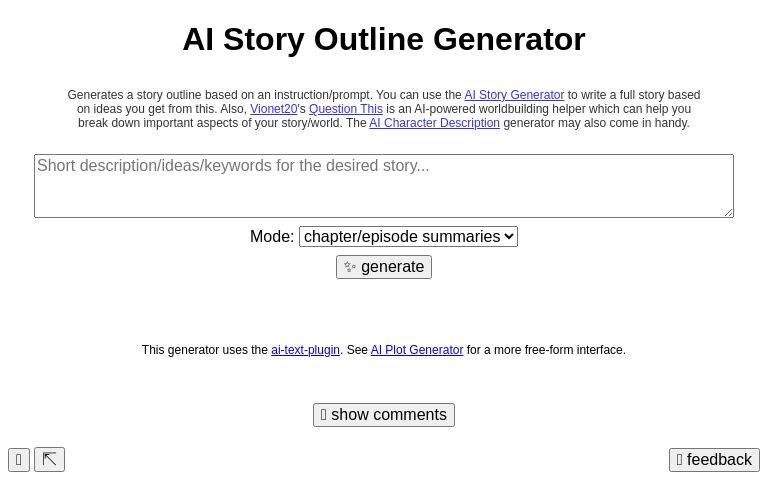 AI Story Outline Generator (free, no sign-up, unlimited)