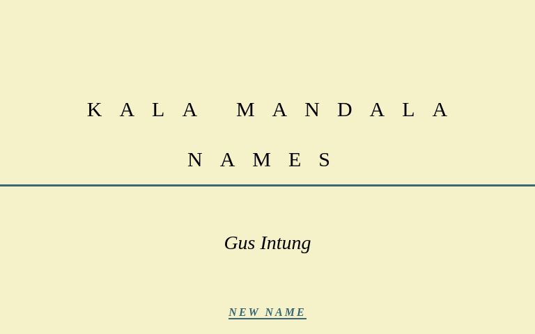 Kala Mandala Names ― Perchance Generator