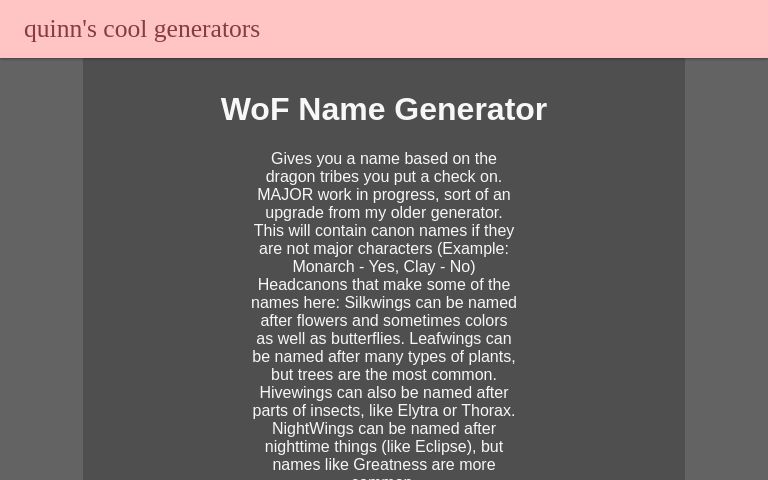 WoF Name Generator