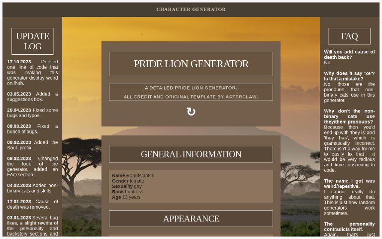 Pride Lion Generator