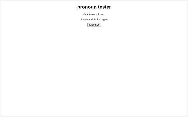 pronoun tester ― Perchance Generator