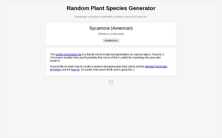 Random Plant Species Generator