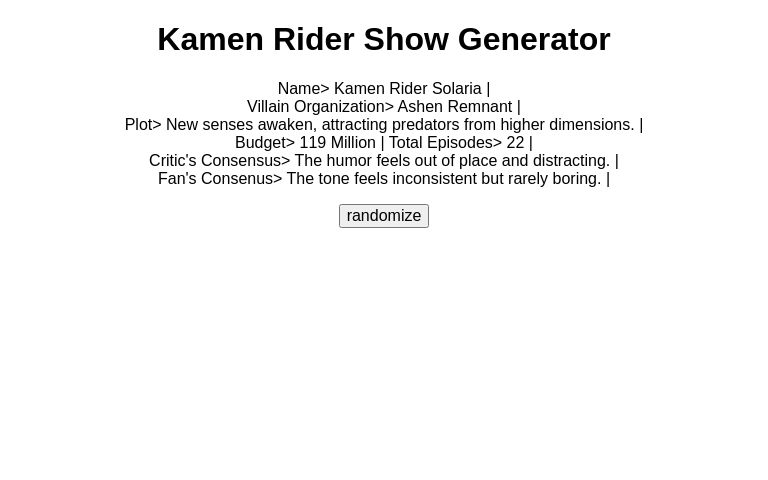 Kamen Rider Show Generator