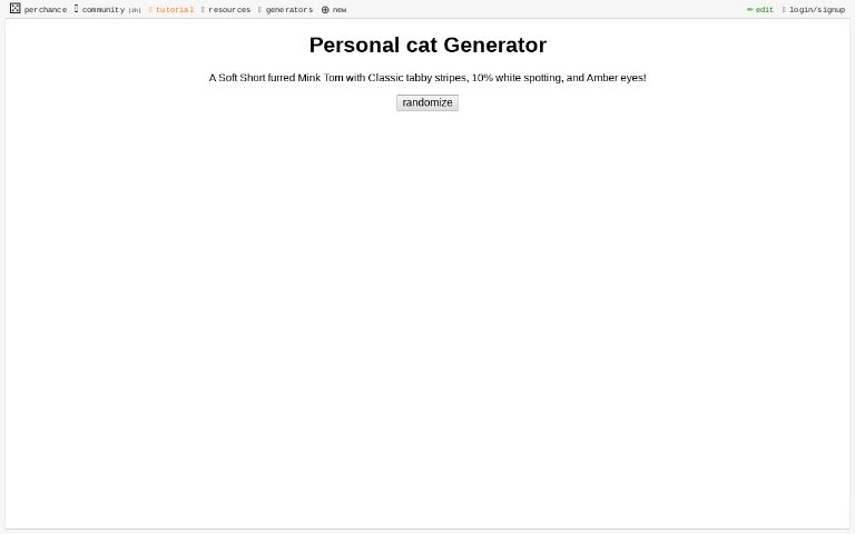 Personal cat Generator