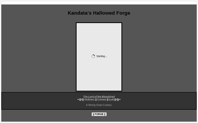 Kandata's Hallowed Forge ― Perchance Generator