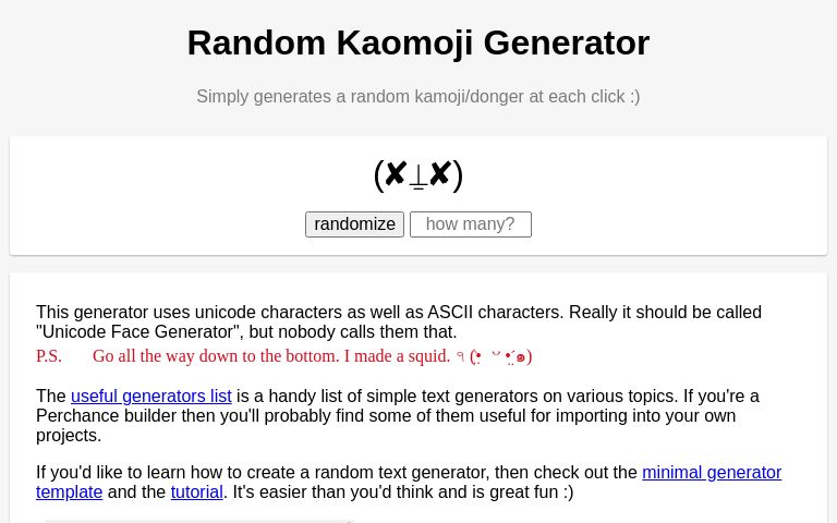 Random Kaomoji Generator