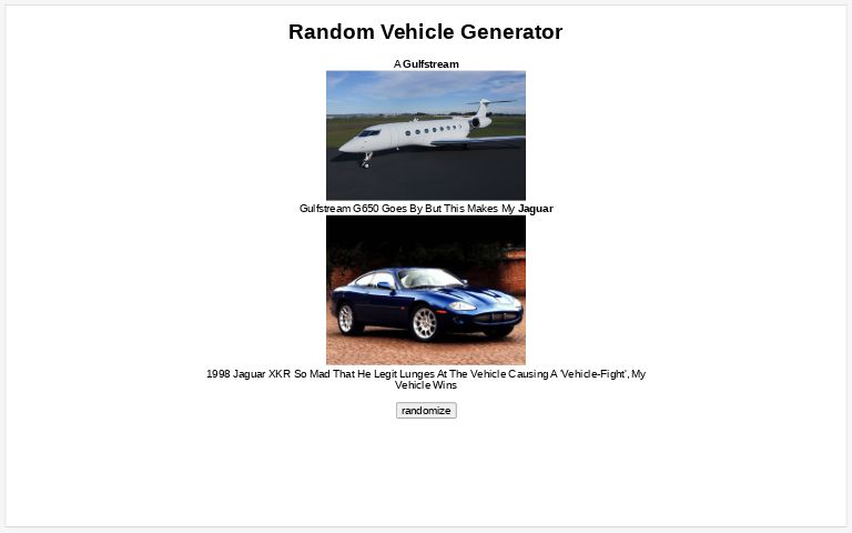 Random Vehicle Generator