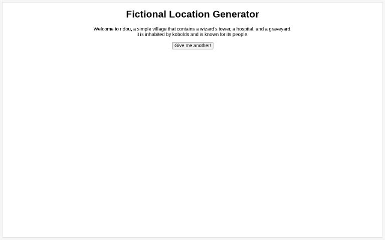 Fictional Location Generator
