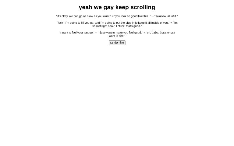 yeah we gay keep scrolling ― Perchance Generator