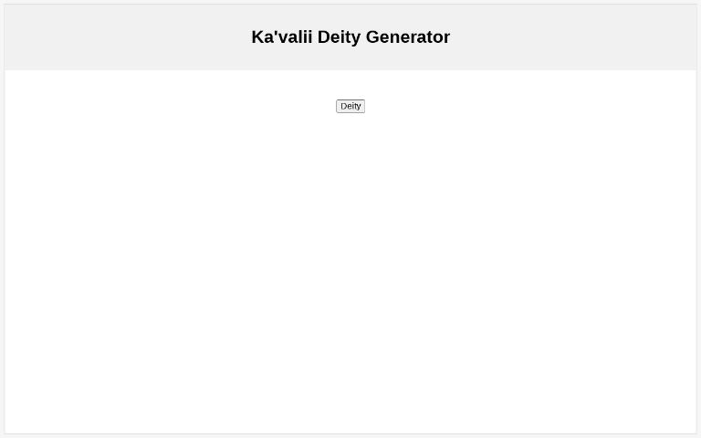 Ka'valii Deity Generator