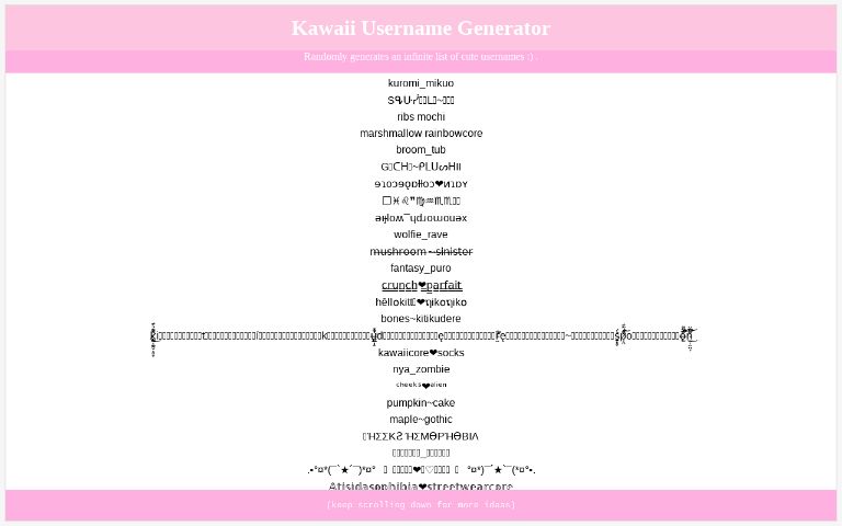 Kawaii Username Generator