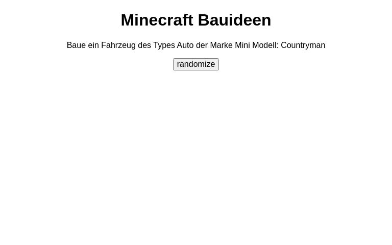 Minecraft Bauideen ― Perchance Generator