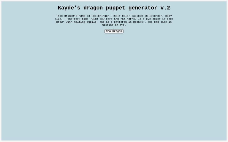 Kayde's dragon puppet generator v.2