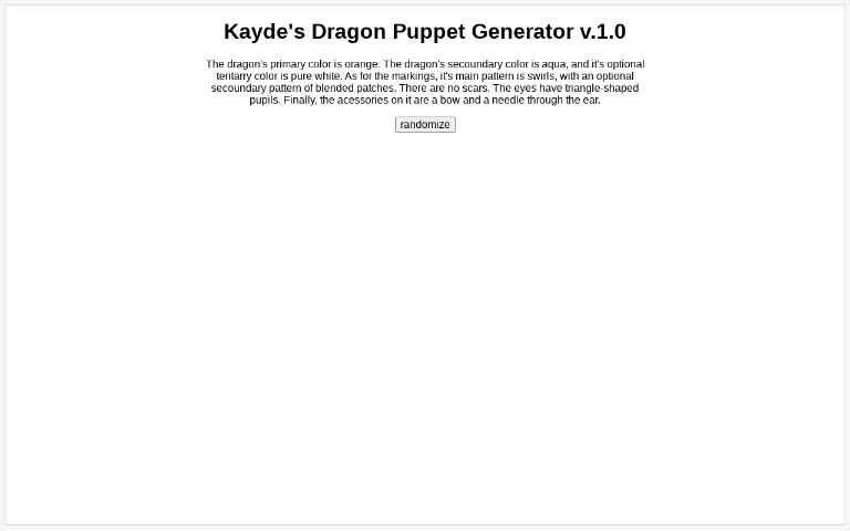 Kayde's Dragon Puppet Generator v.1.0