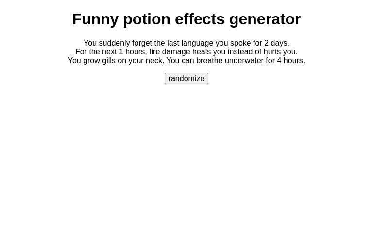 Funny potion effects generator