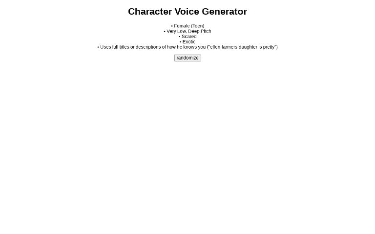 Character Voice Generator