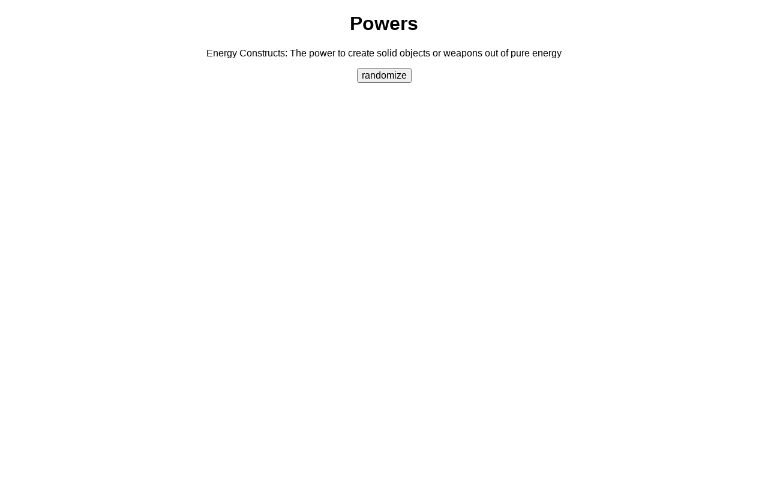 Powers ― Perchance Generator