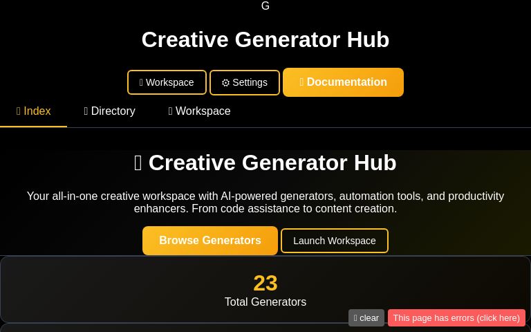 Creative Generator Hub