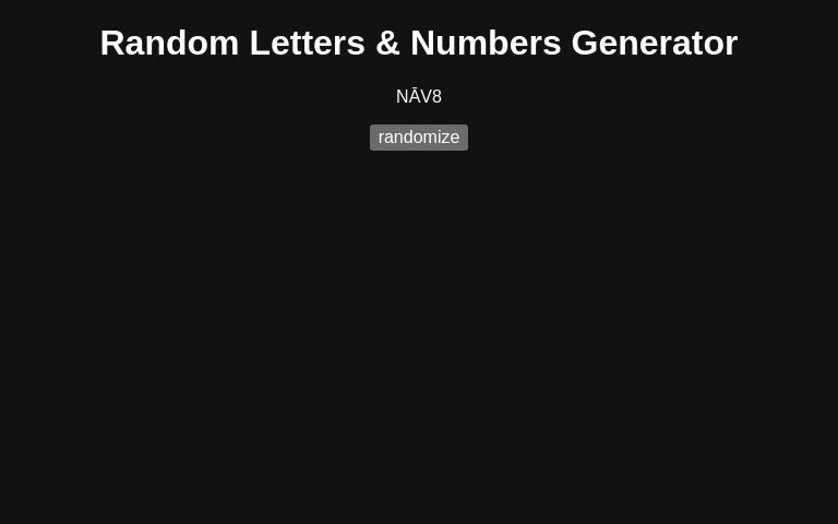 Random Letters & Numbers Generator