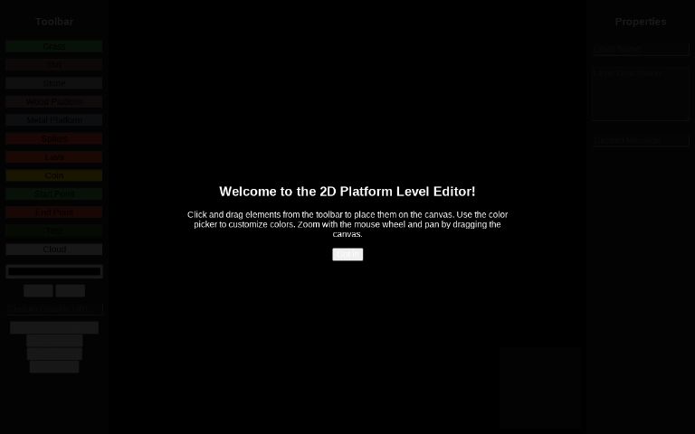 Welcome to the 2D Platform Level Editor! ― Perchance Generator