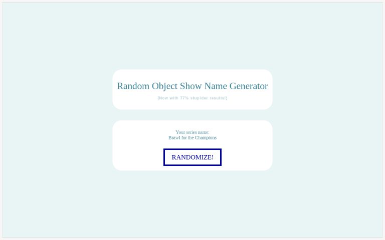 Random Object Show Name Generator
