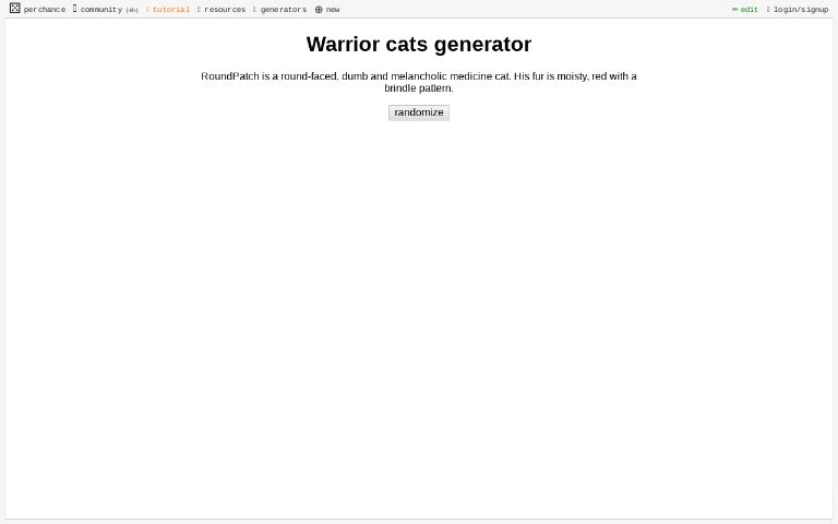 Warrior cats generator