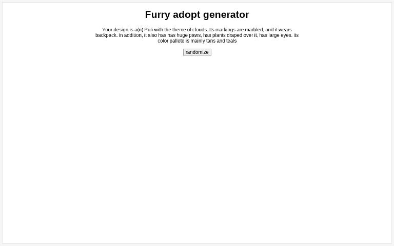 Furry adopt generator