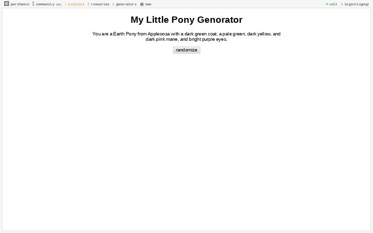 My Little Pony Genorator ― Perchance Generator