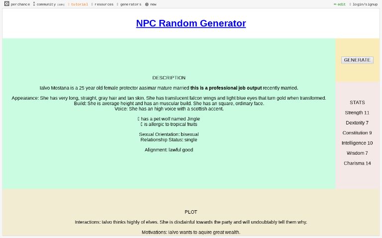 NPC Random Generator