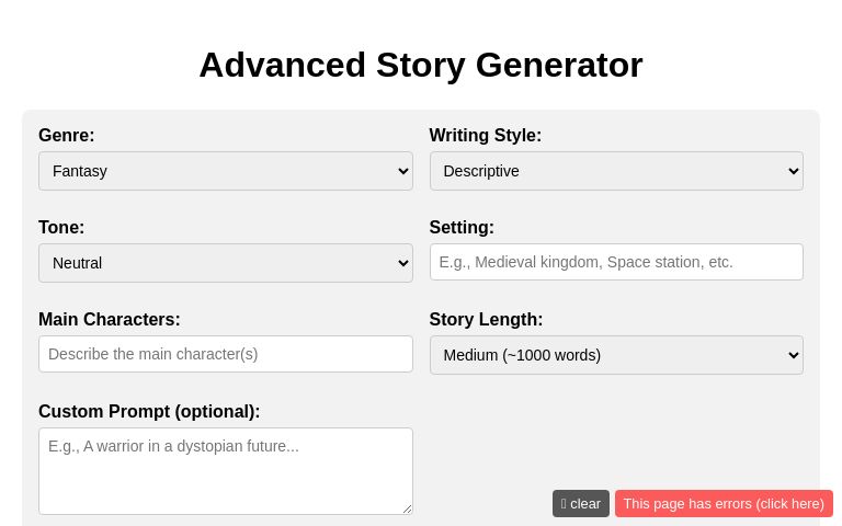Advanced Story Generator
