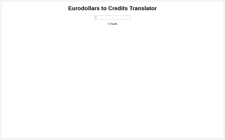 Eurodollars to Credits Translator ― Perchance Generator