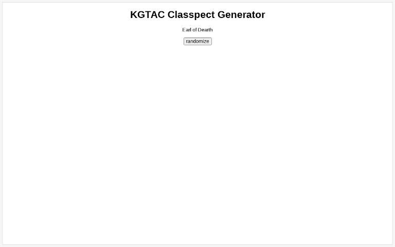 KGTAC Classpect Generator