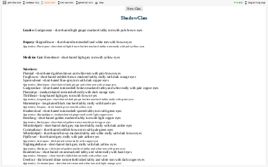 ShadowClan ― Perchance Generator