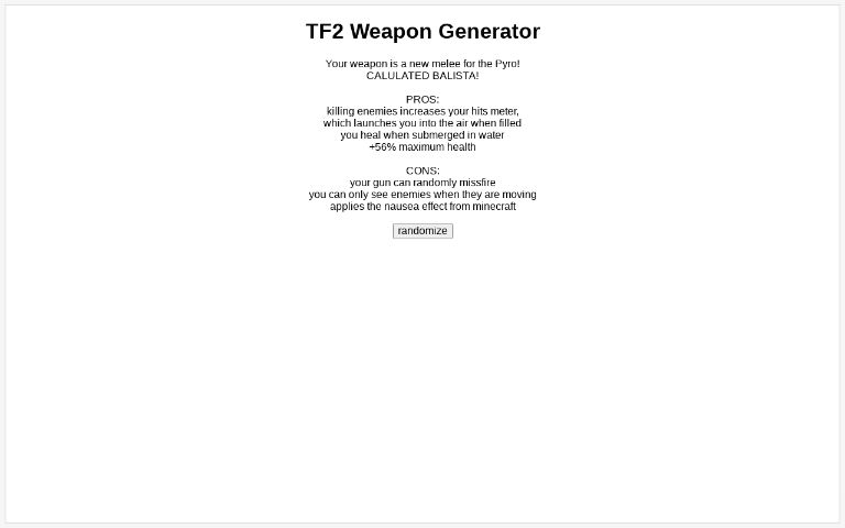 TF2 Weapon Generator