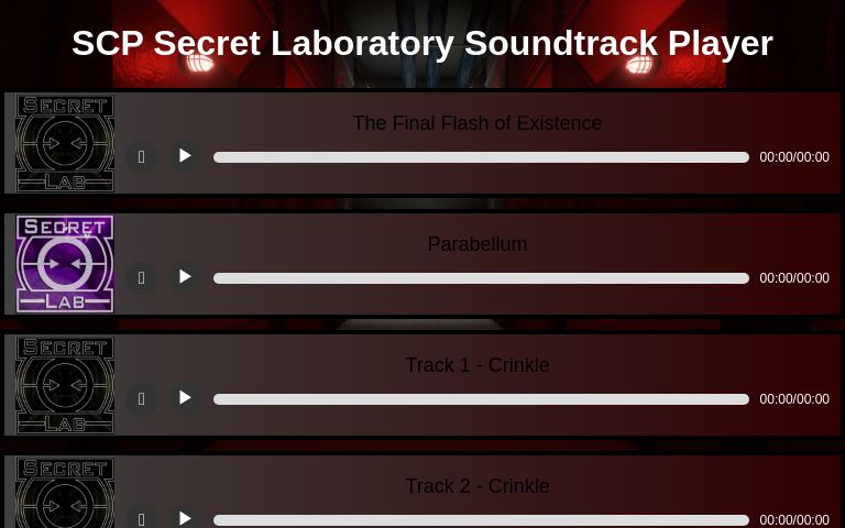 SCP Secret Laboratory Soundtrack Player ― Perchance Generator