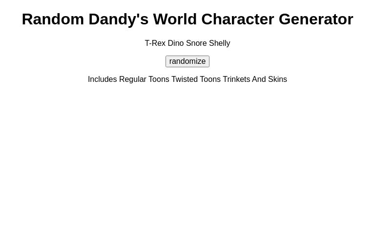 Random Dandy's World Character Generator