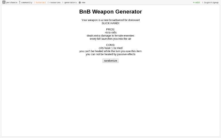 BnB Weapon Generator