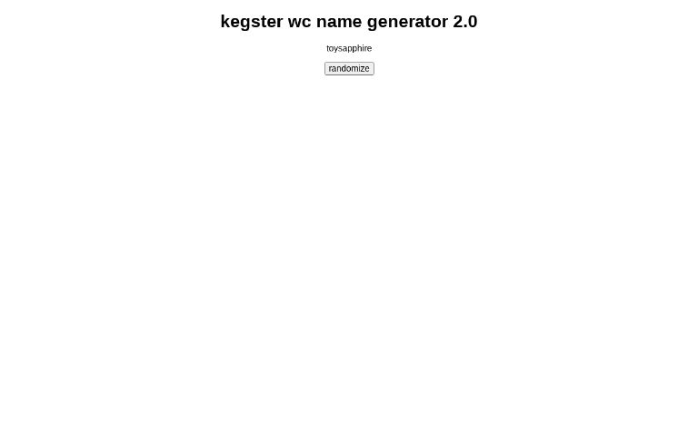 kegster wc name generator 2.0