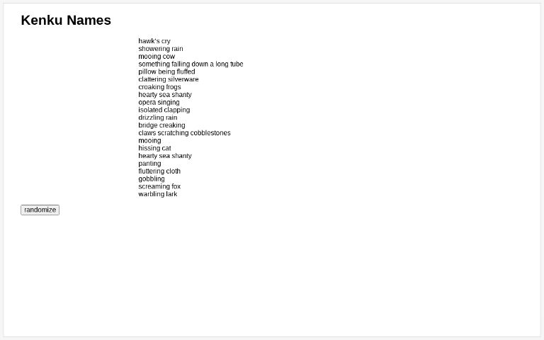 Kenku Names ― Perchance Generator
