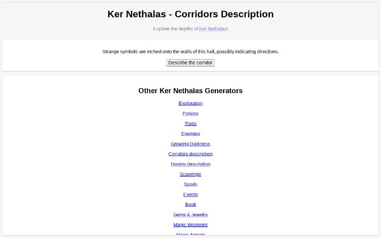 Ker Nethalas - Corridors Description ― Perchance Generator