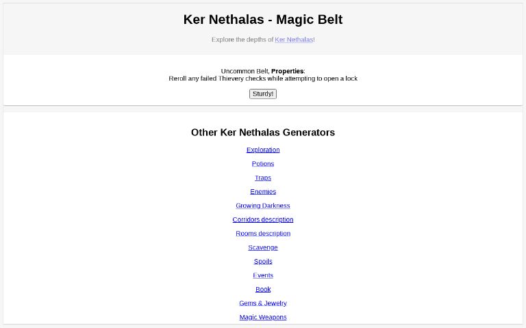 Ker Nethalas - Magic Belt ― Perchance Generator