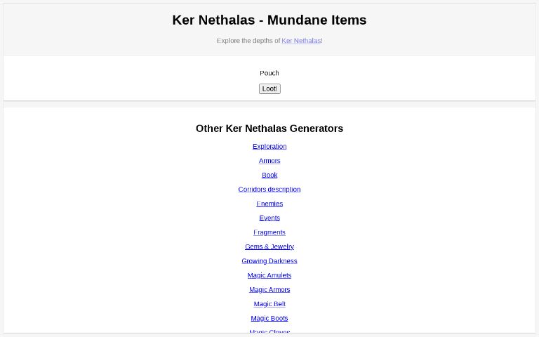 Ker Nethalas - Mundane Items ― Perchance Generator