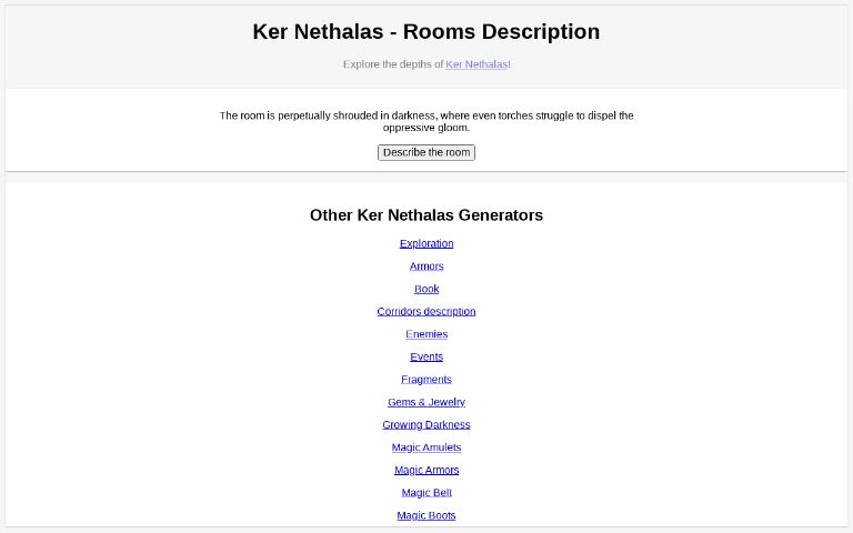 Ker Nethalas - Rooms Description ― Perchance Generator